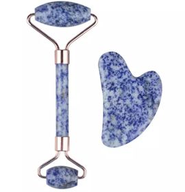 Blue Sodalite Derma Roller and Gua Sha Box Set | Shop Today. Get it ...