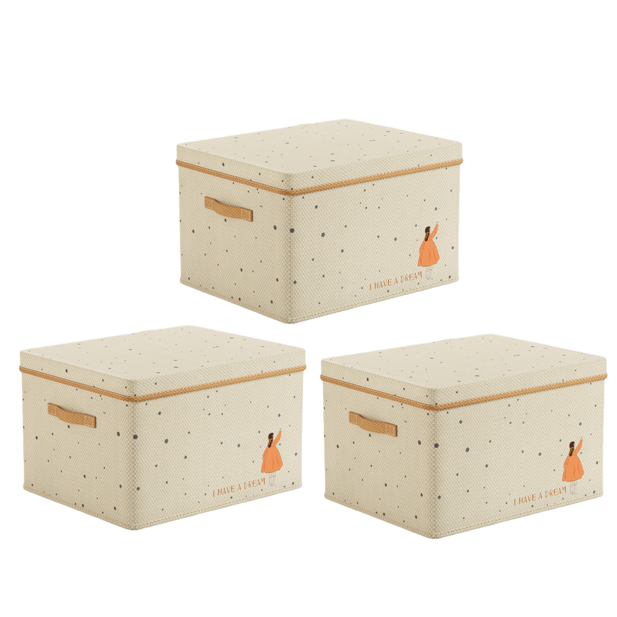 3 Foldable Storage Boxes Large Closet Clothing Storage Organizer with ...