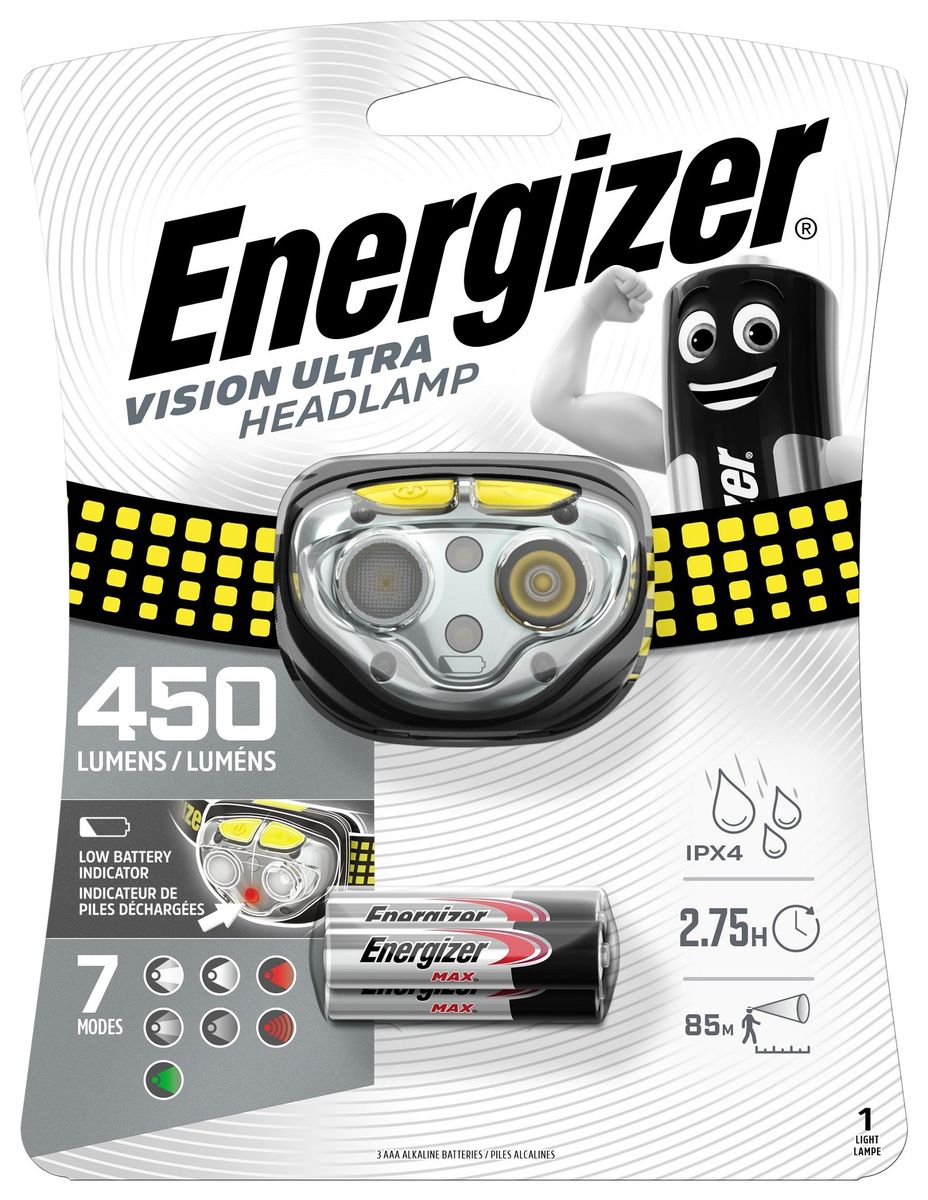 Energizer Vision Ultra Headlight 450 lumens includes 3x AAA | Shop ...