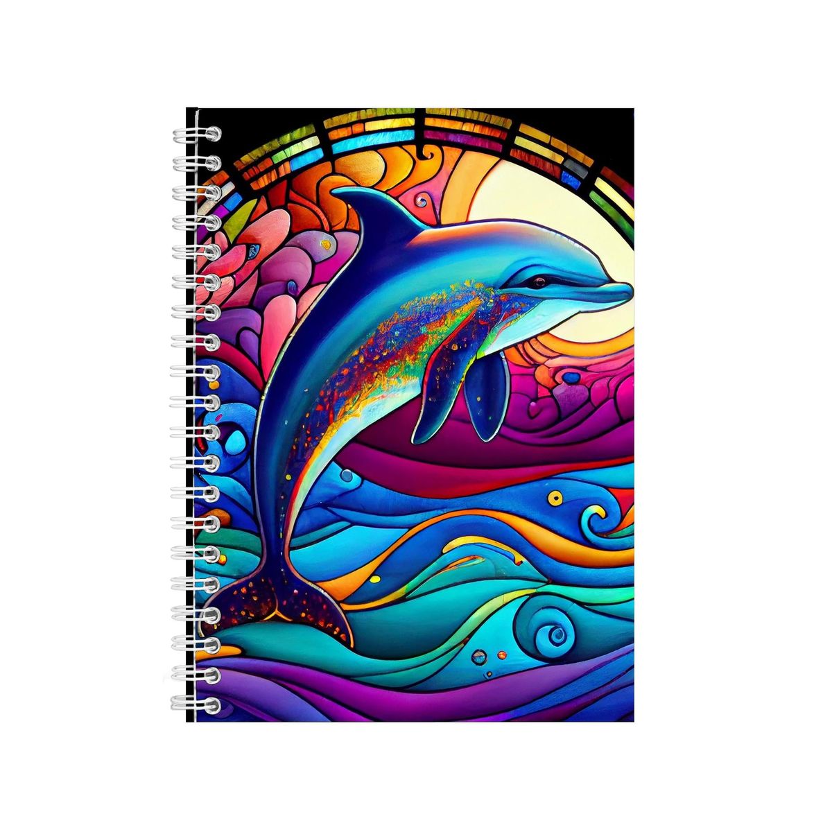 Dolphin From Ocean Stained Glass Notebook Gift Idea Notepad Pad 91 ...