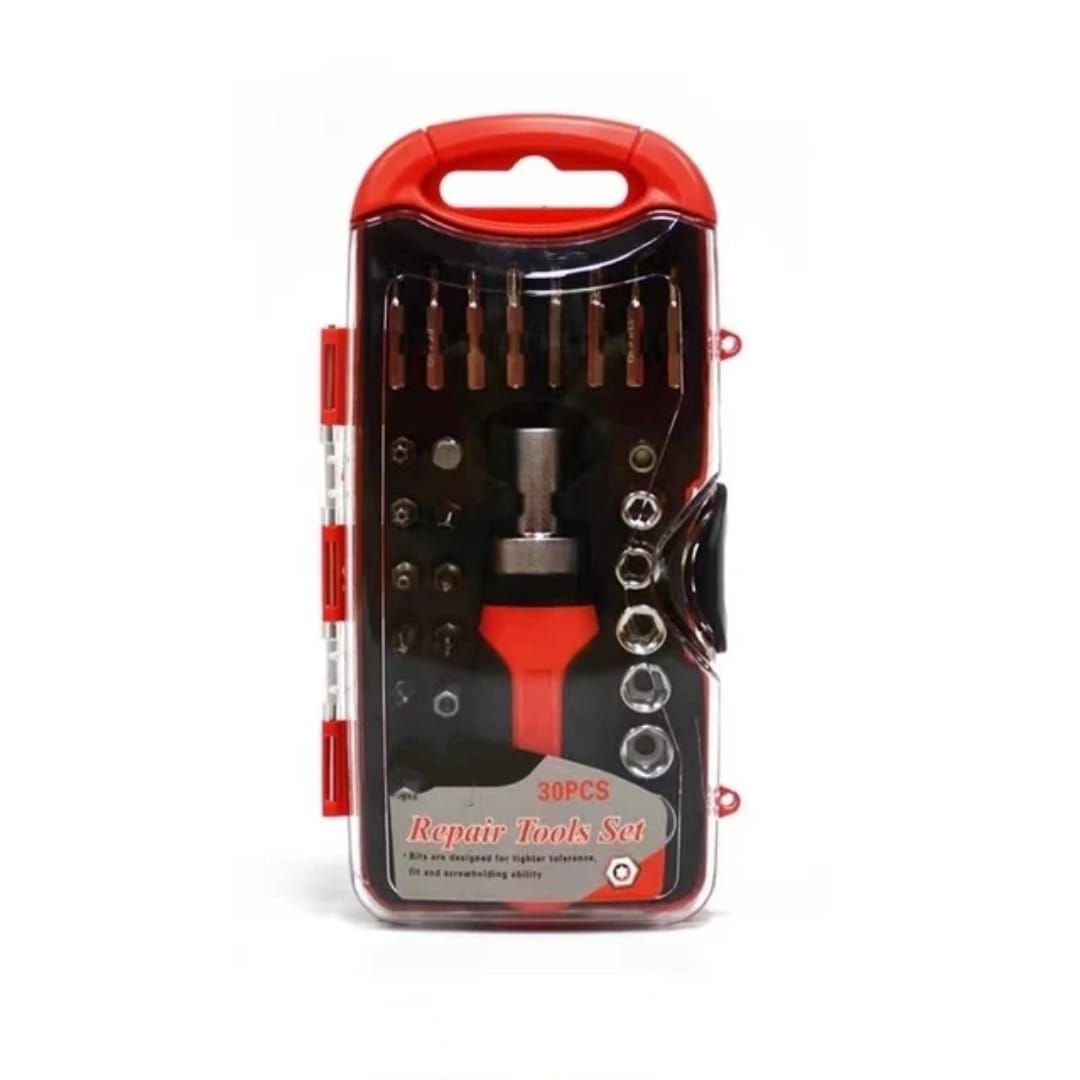 30 Piece Multi-purpose Ratchet Screwdriver with Bit Set | Shop Today ...