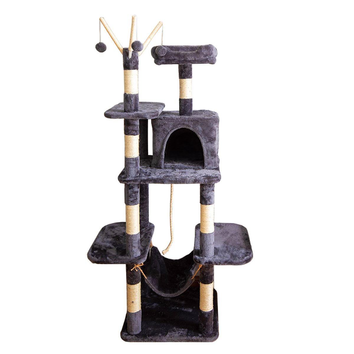 Luxury Multi-layer Cat Climbing Frame Cat Tree House Tower-MX14-154cmH ...