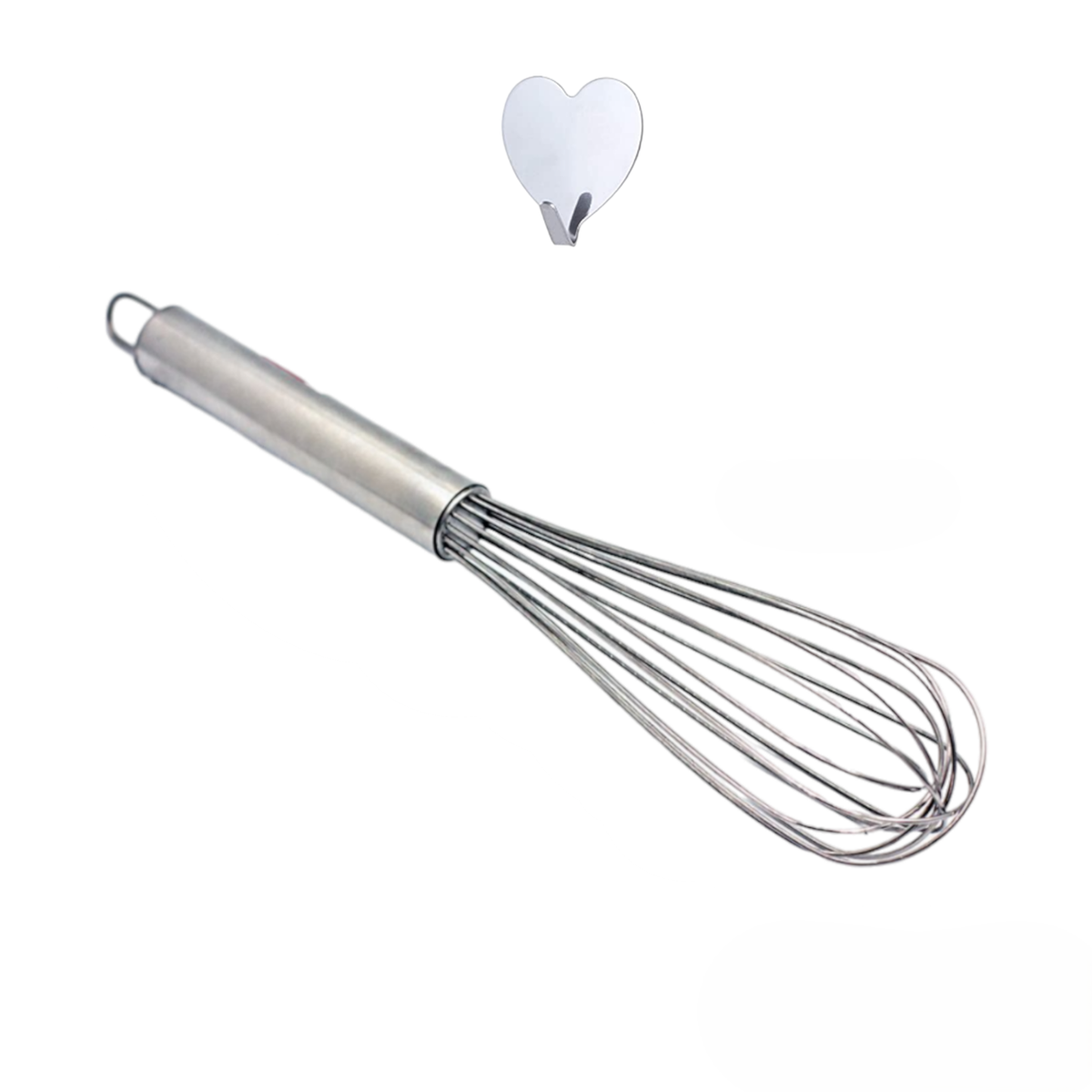 Whisk Heavy Duty Stainless Steel 38cm With Hook Heart Shaped | Shop ...