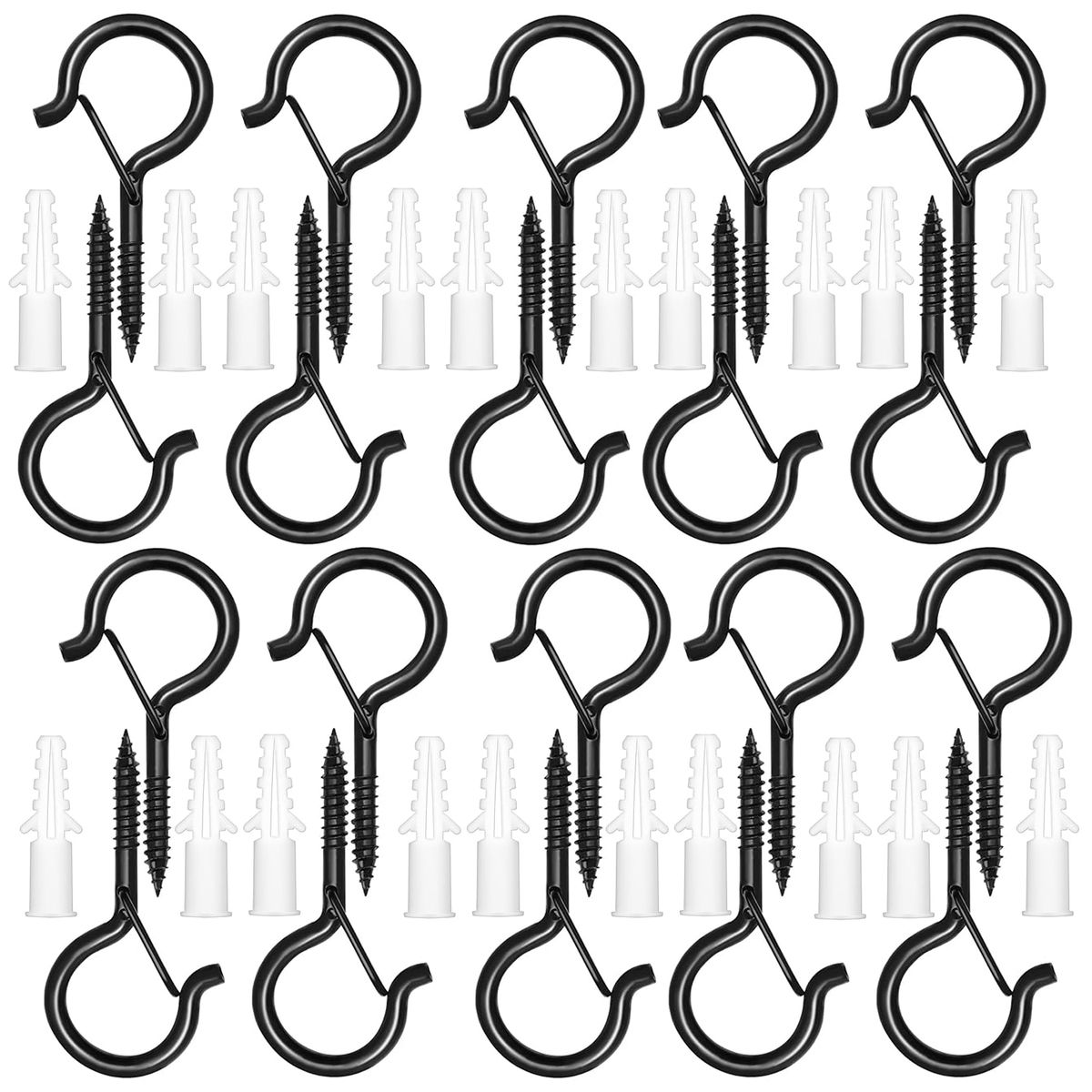 20 Piece Q Hanger Hooks With Safety Buckle Hanging Screw-5.6cm ...
