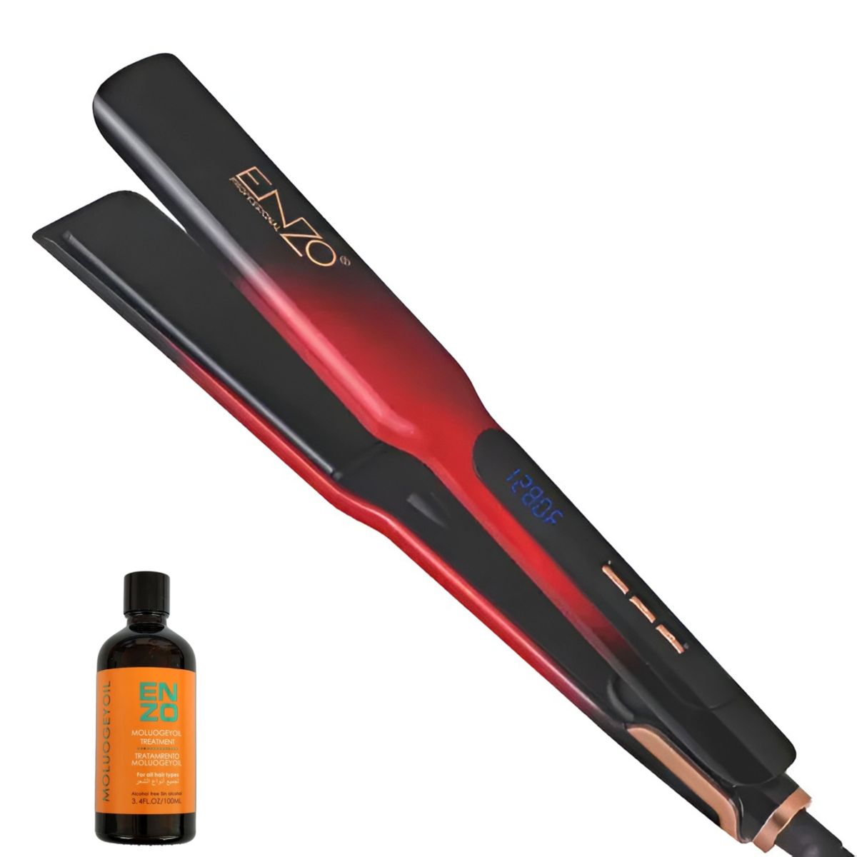 Enzo- Titanium Argan Oil Infused Plate Straightener & Moluogeyoil ...