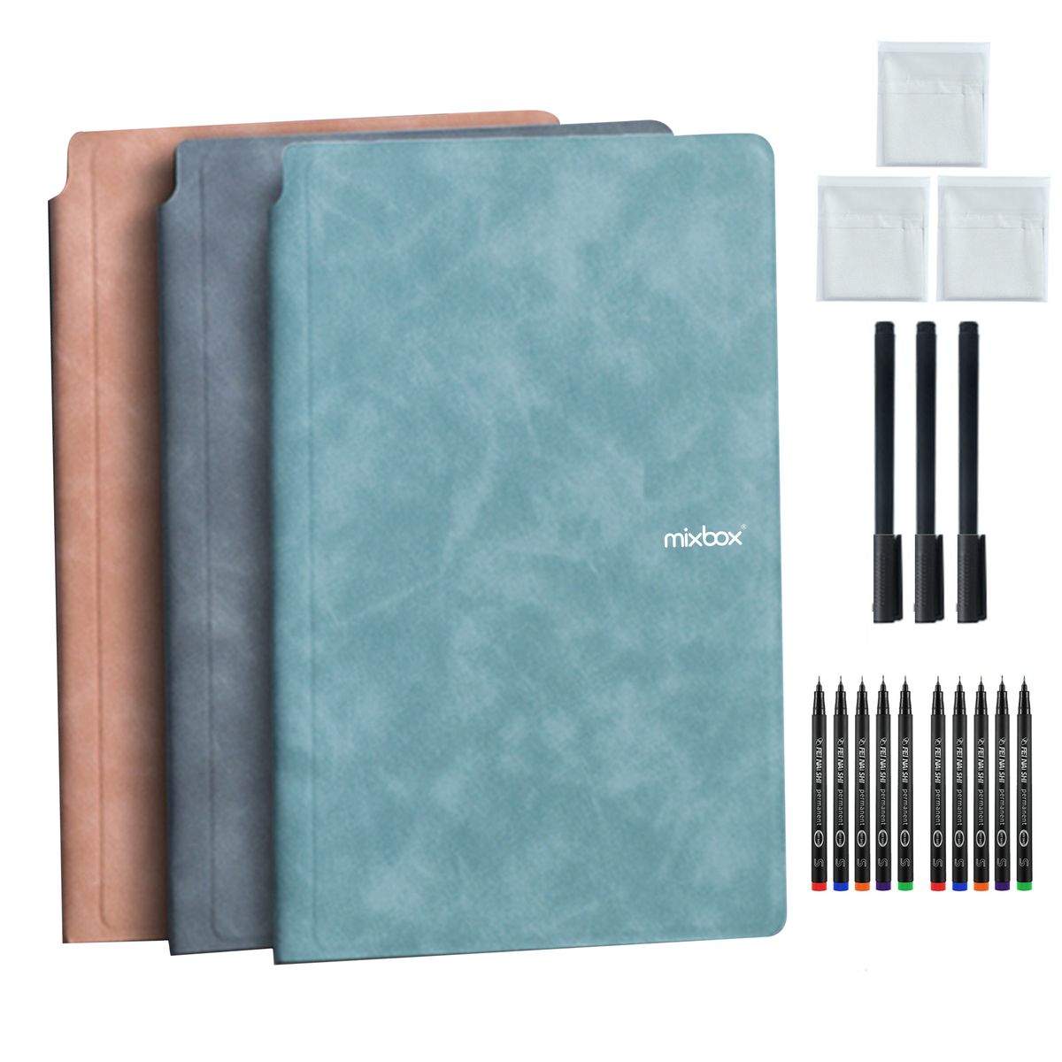 Mix Box Portable 3 Pack A5 PU Reusable Dry Erase Whiteboard Notebook ...