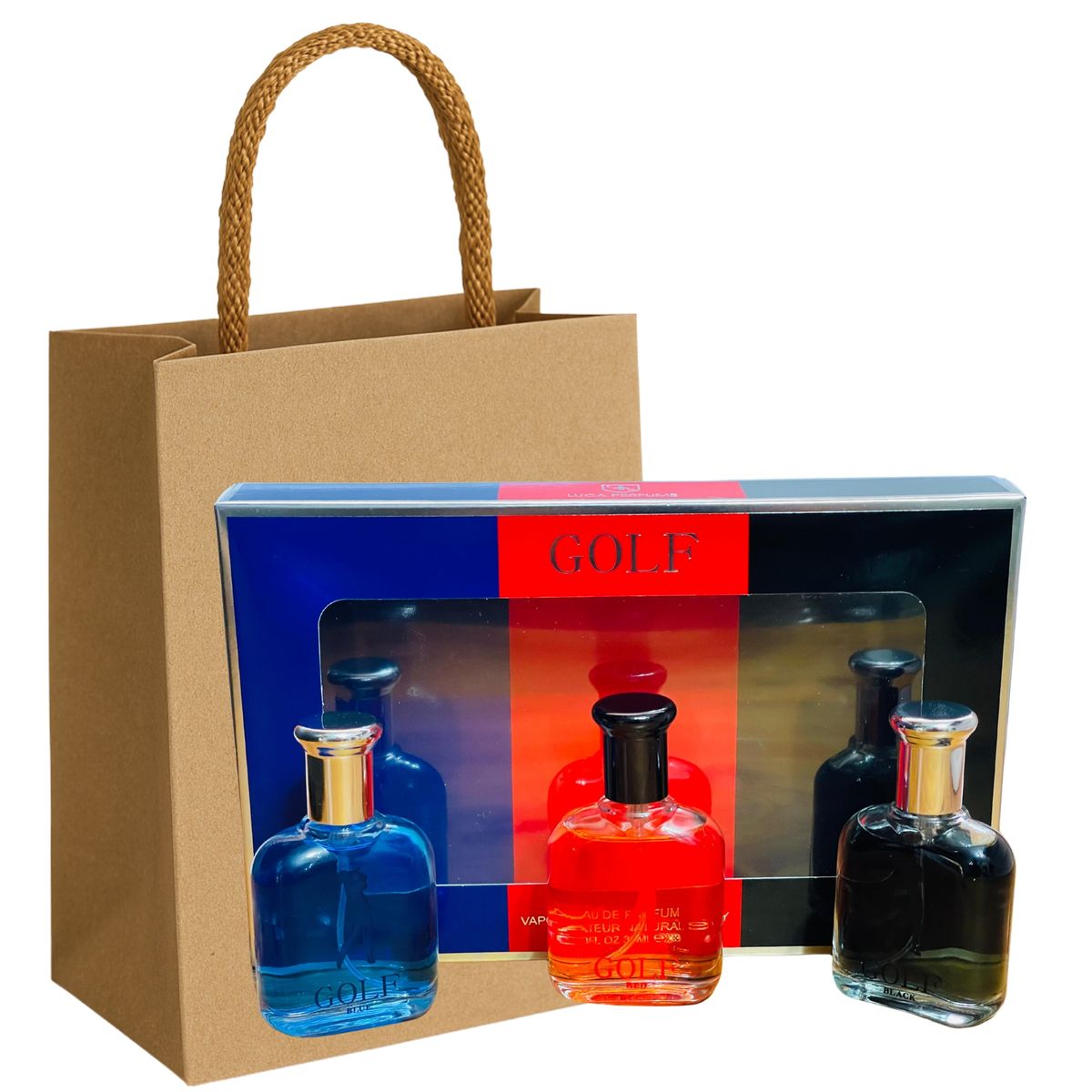 Golf Series EDP Gift Set for Men - 3x 30ml & Premium Gift Bag Combo ...