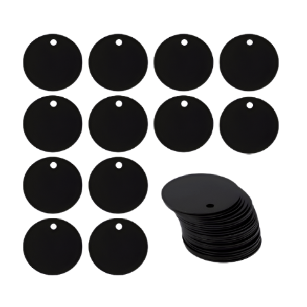 Acrylic Discs (Set of 50) - Round 5cm Keyring Hole - Black | Shop Today ...