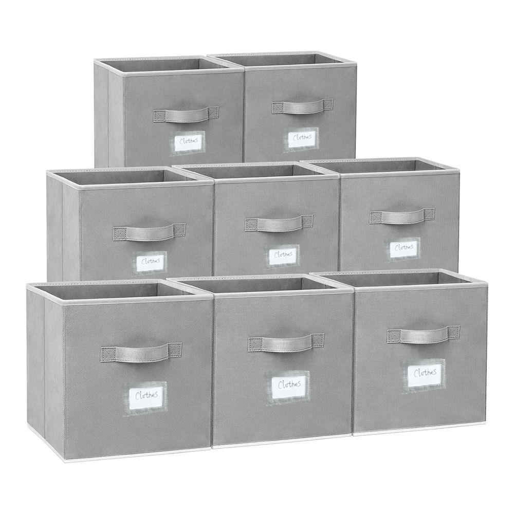 Anchor 8 Storage Cubes Boxes Collapsible Bins Dual Handle Sleeve to ...