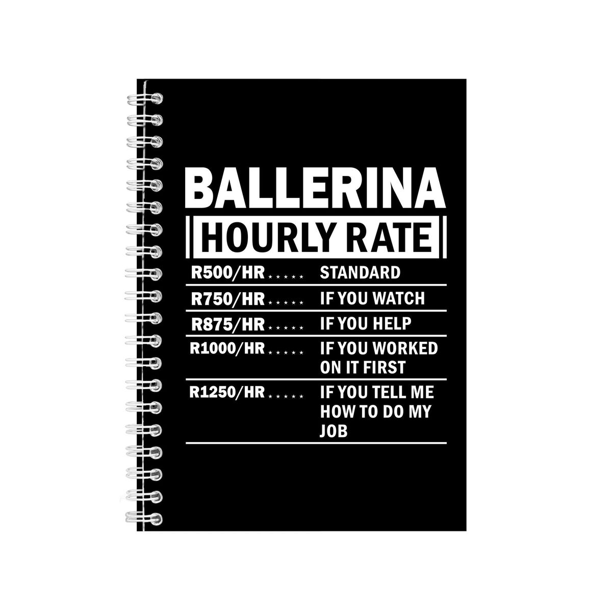 Ballerina Wire Bound Notebook, Ballet Gift Idea Writing Books Notepad ...