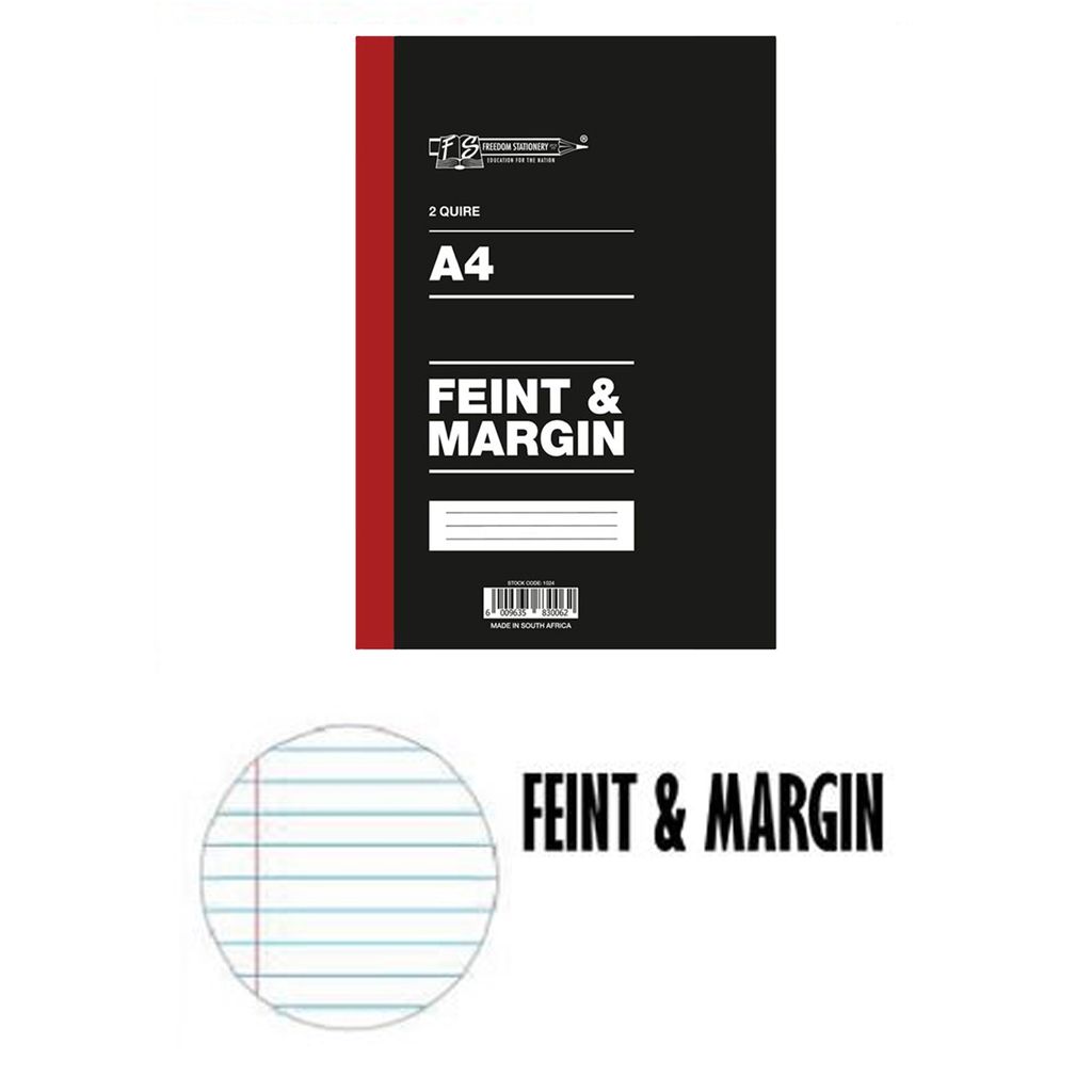 A4 Hardcover book - 96pg Feint & Margin (Pack of 10) | Shop Today. Get ...