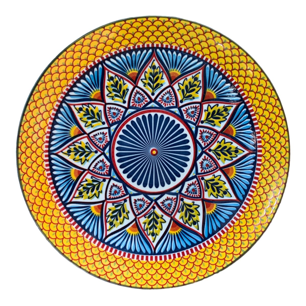 Quality Mexican Colorful Porcelain Round Side Plate (6 Pieces) 21x21x5 ...