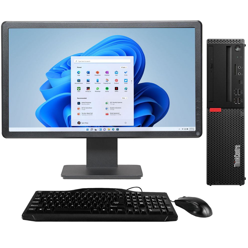 Lenovo ThinkCentre M720s Intel i5 Desktop with Win 11 + Monitor (Refurb ...