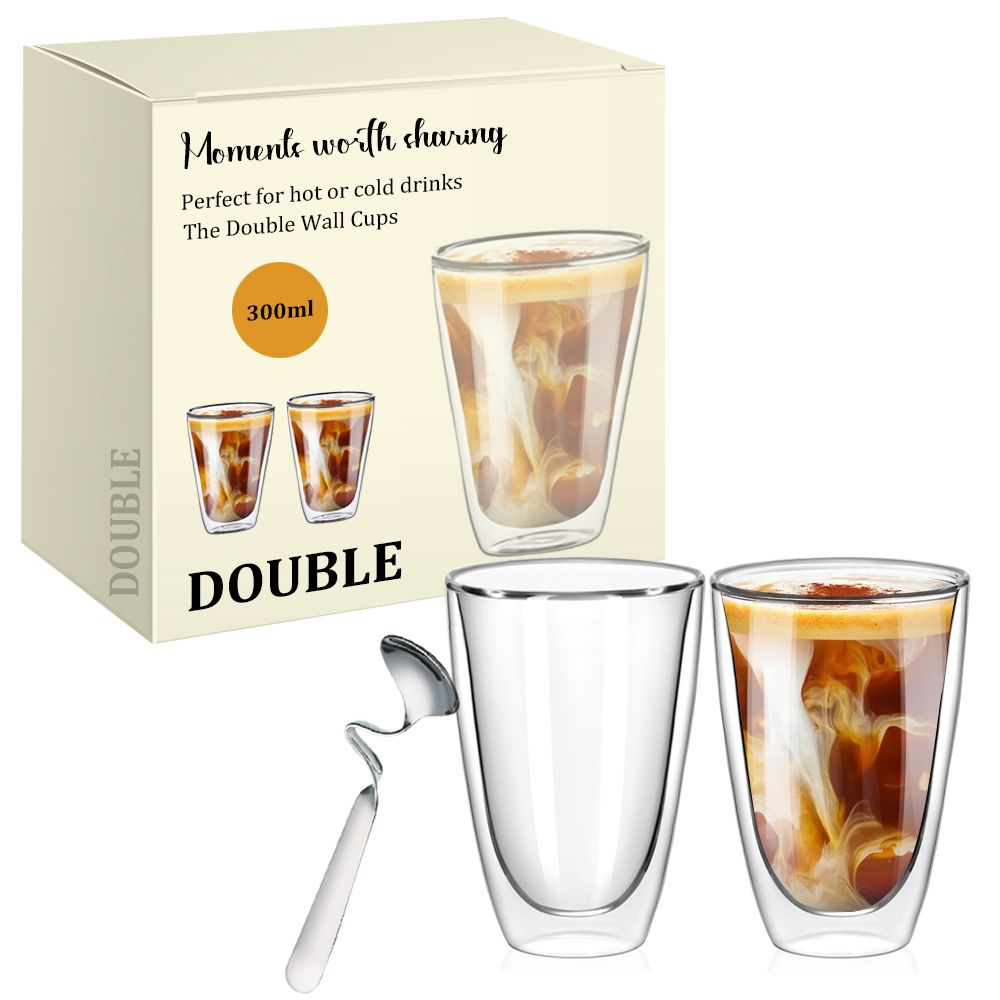 Set of 2 - High Borosilicate Coffee Glasses - 300ml | Shop Today. Get it Tomorrow! | takealot.com