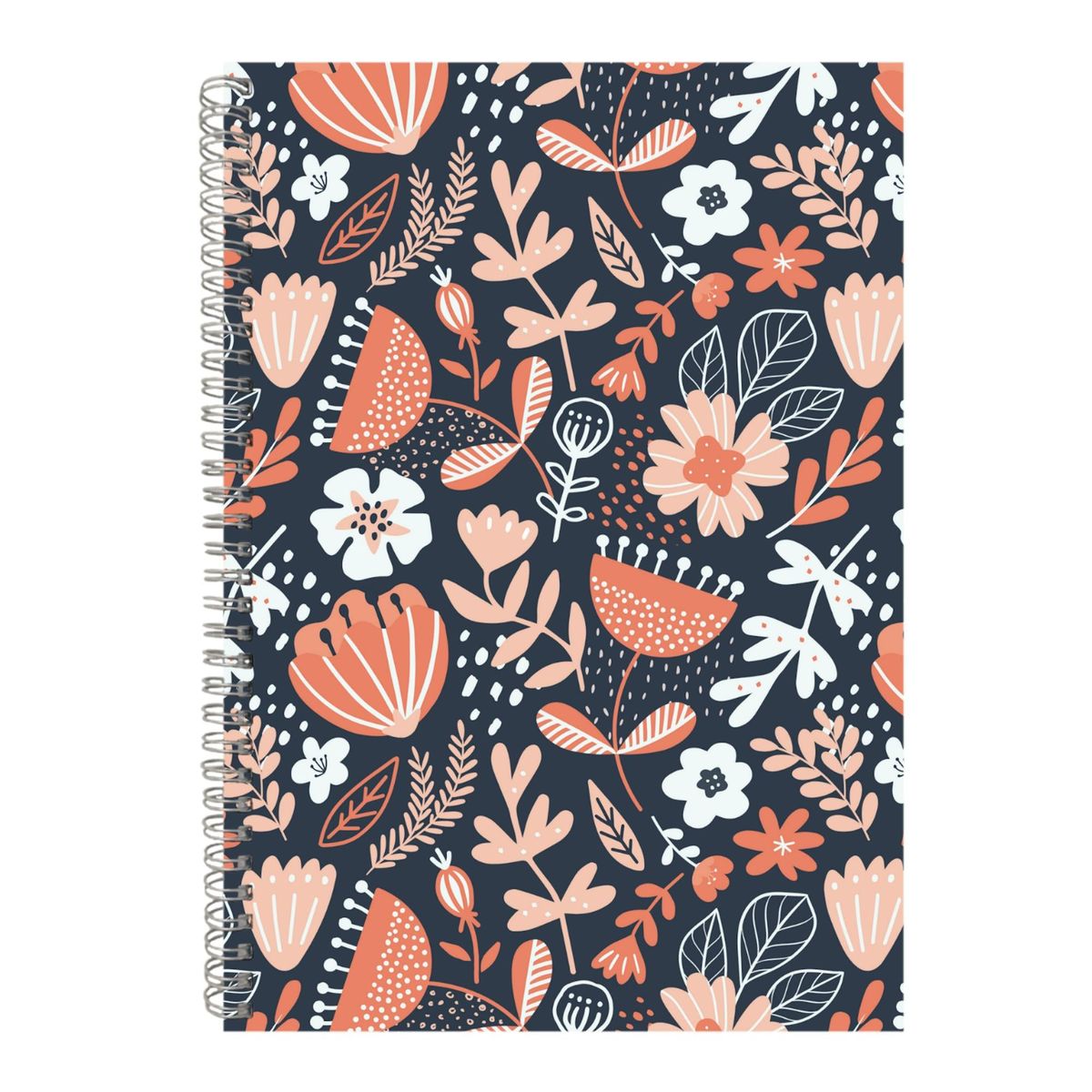 Boho A4 Notebook Spiral Lined Floral Leaf Pattern Graphic Notepad Gift ...