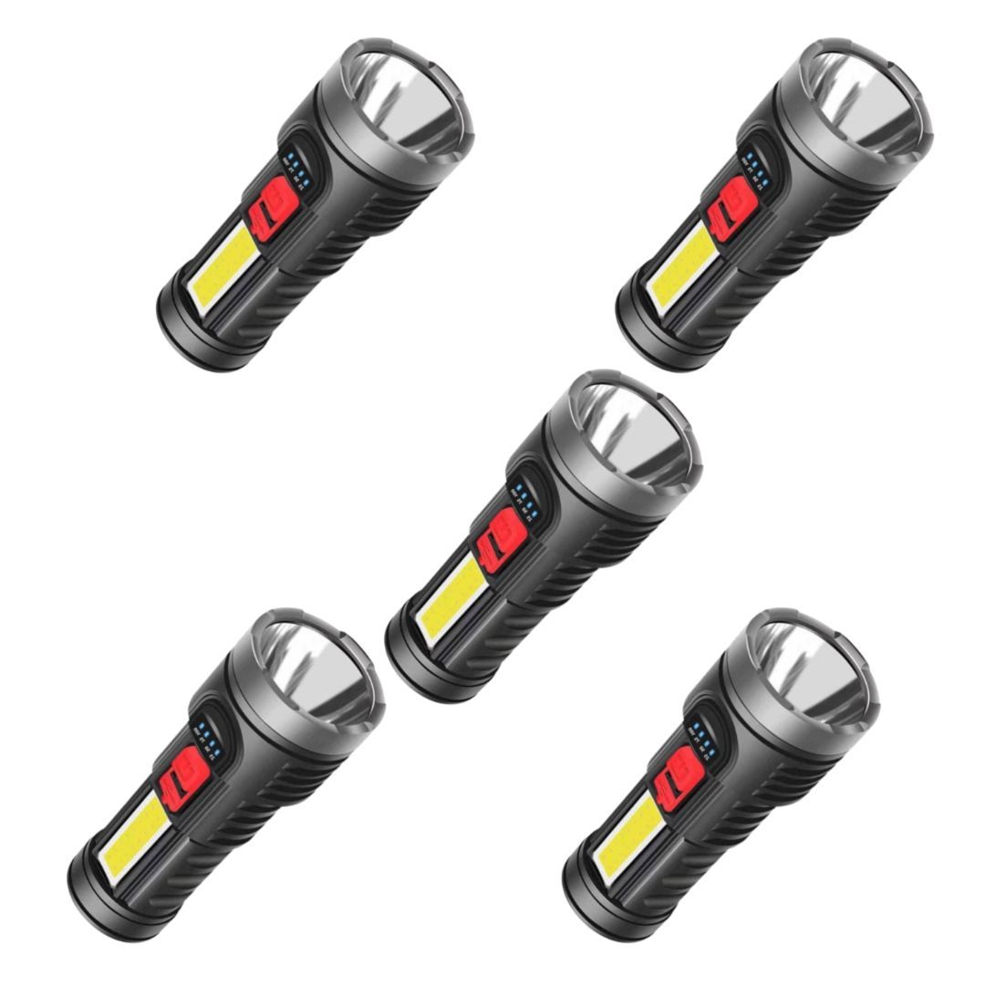 USB Rechargeable Flashlight LED Multi-Function- 5 Pack | Shop Today ...