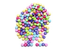 Alphabet - Bulk Letter Beads Pastel round - 0.7mm Elastic | Shop Today ...