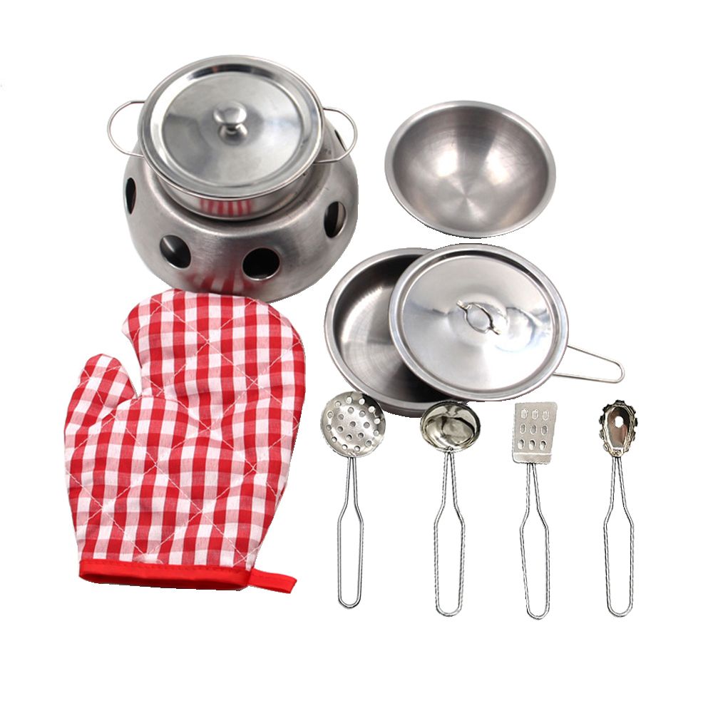 11-In-1 Mini Kitchen Pretend Cooking Toy Cookware Playset Set for Kids ...