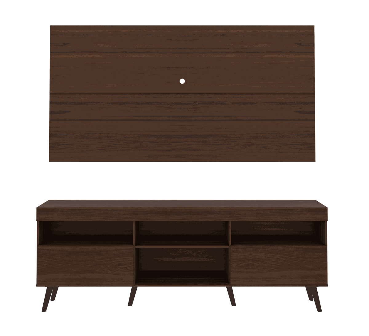 Bella Casa - Rack C/ Panel - Wood and Black Feet | Shop Today. Get it ...