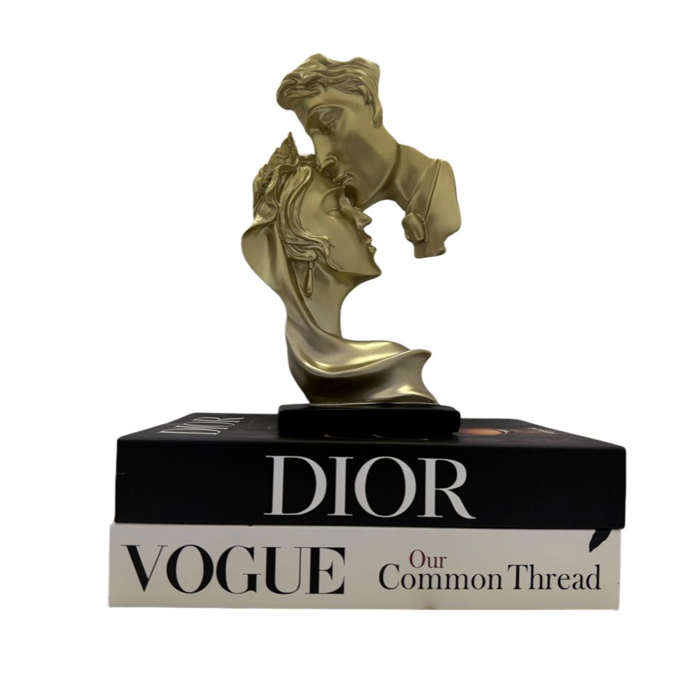 Kissing Couple Sculptor Plus 2 Set Dior and Vogue Decorative Books Box ...