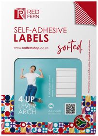 Redfern Lever Arch 4up A4 Self-Adhesive Labels 10 Sheets | Shop Today ...