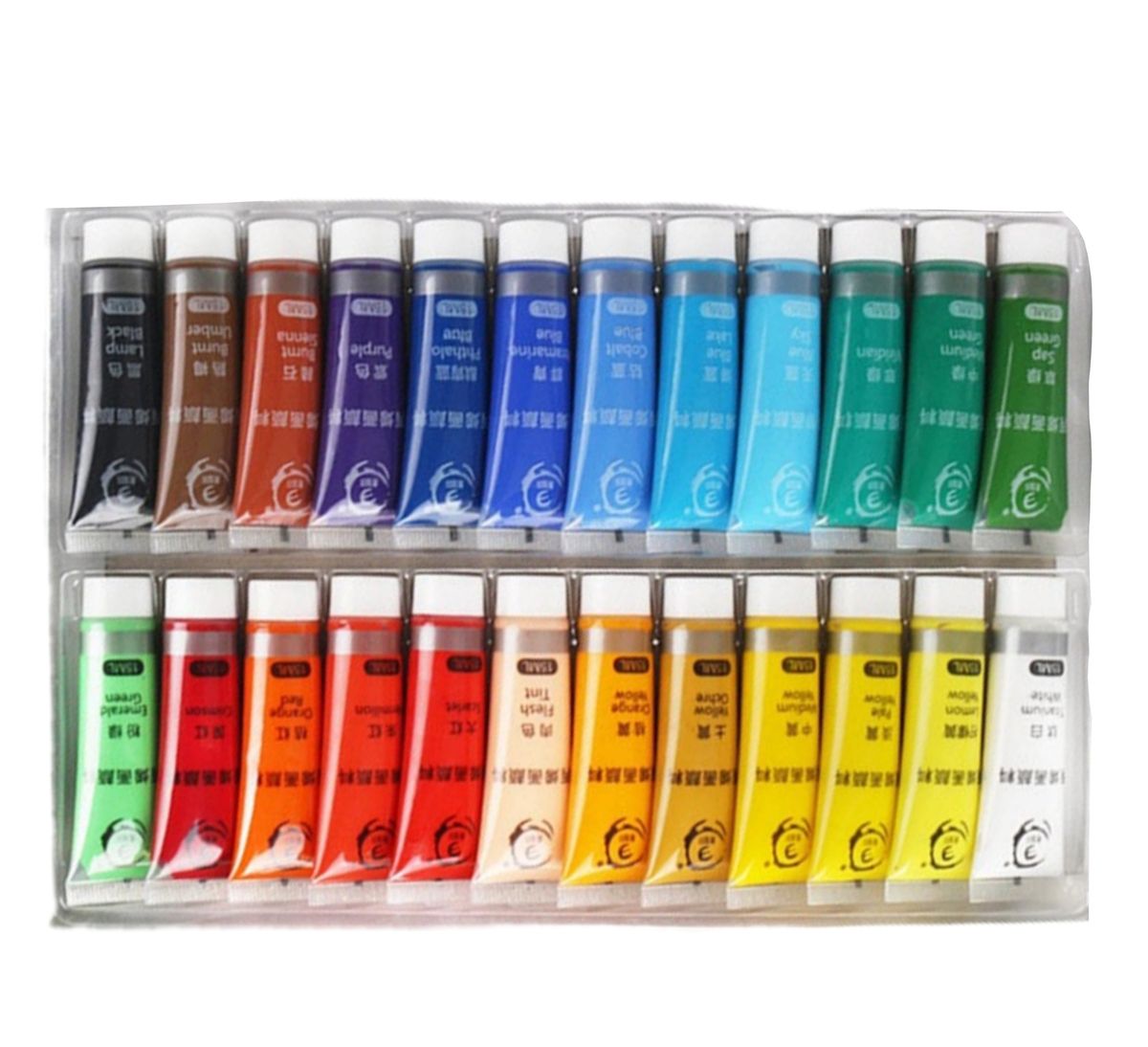 24-Color Acrylic Paint Tube Set - 12ml Tubes | Shop Today. Get it ...