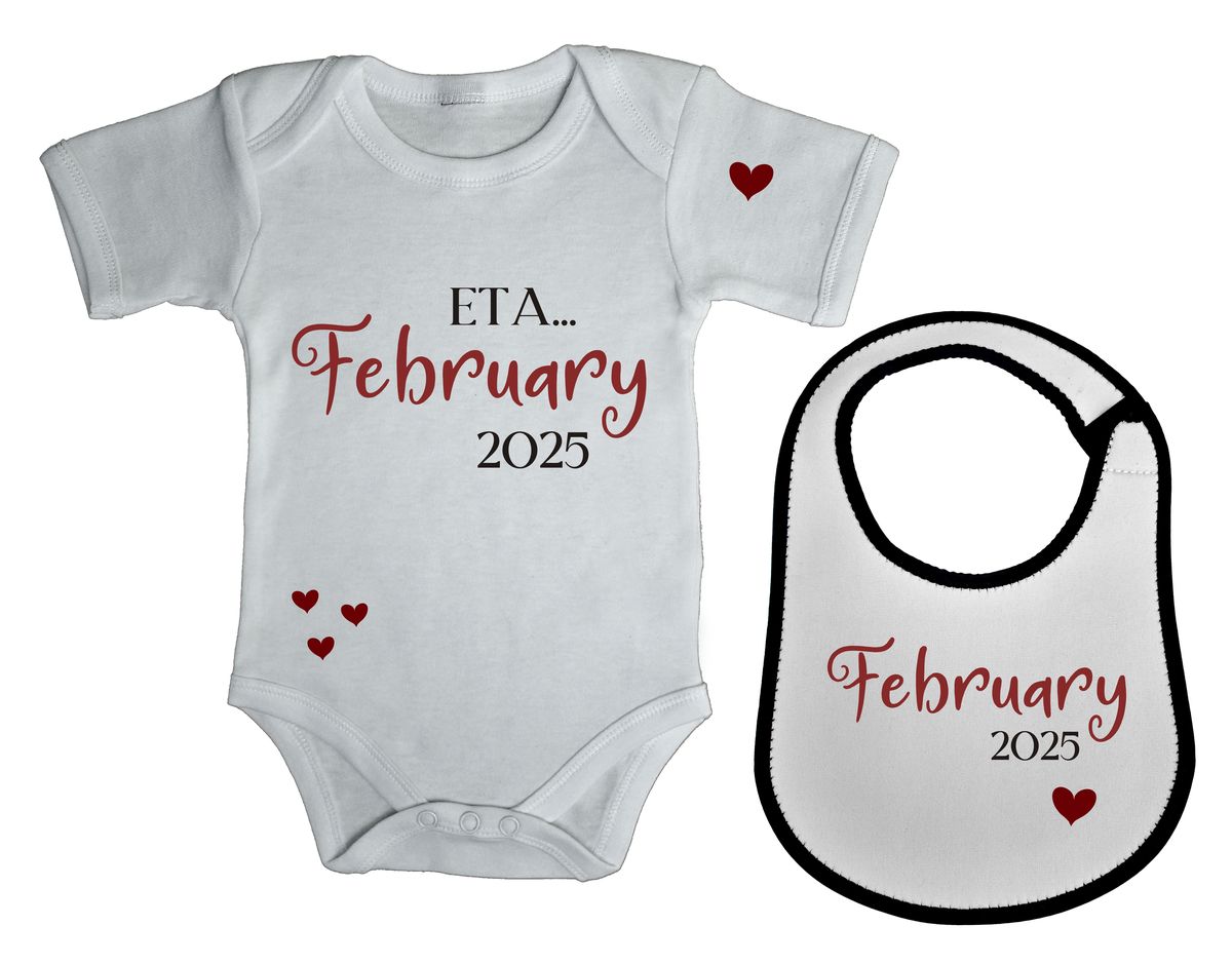Baby Announcement - ETA February 2025 Baby Grow & Bib Combo | Shop ...