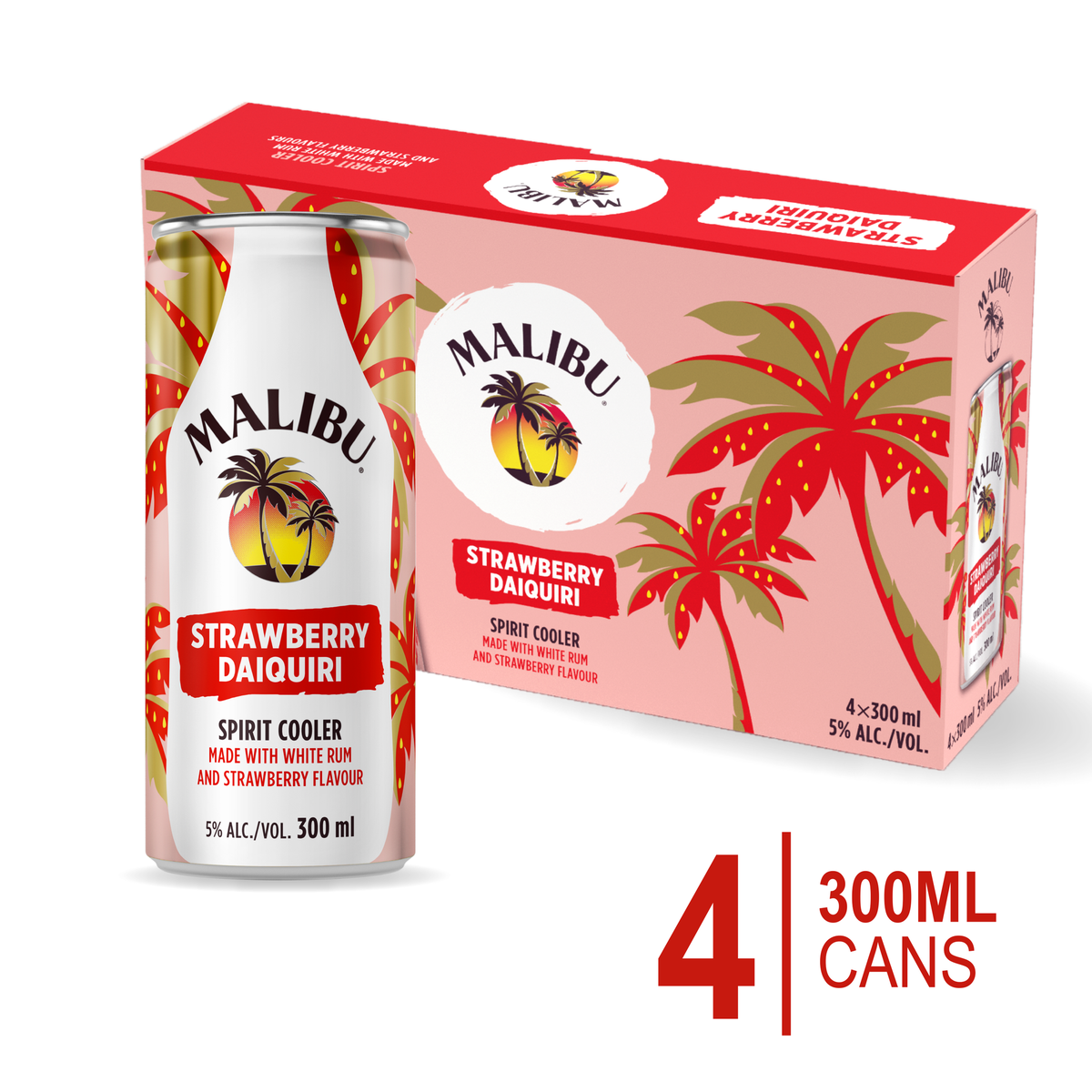 Malibu Strawberry Daquiri 4 x 300ml | Shop Today. Get it Tomorrow! | takealot.com