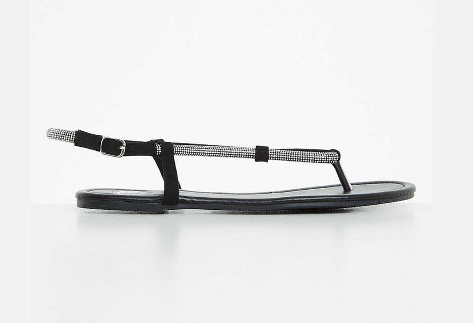 Footwork Oanky Ladies Slip-On Hook & Eye Diamante Sandals | Shop Today ...