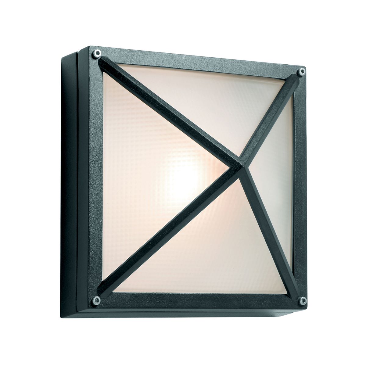 Bulkhead - Square Small Grid - Silver Grey - E27 | Shop Today. Get it ...