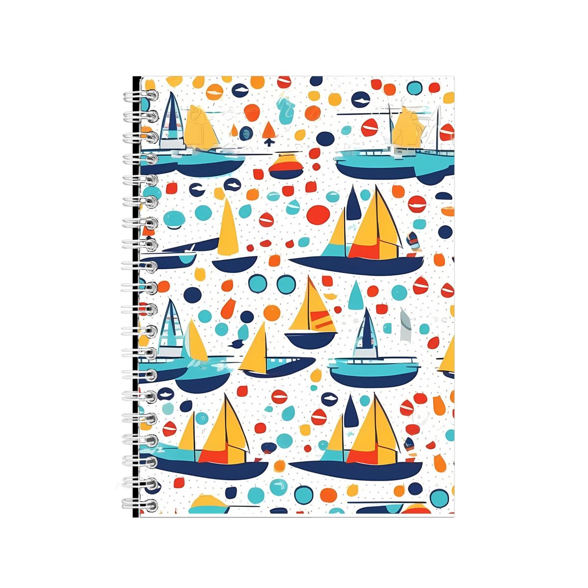 Boats_24 A5 Notebook Spiral Lined Boat Patterns Graphic Notepad Present ...