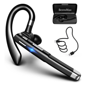Bezosmax Bluetooth 5.1 Headset: 500Hr Standby, Rotatable Mic, LED Case ...