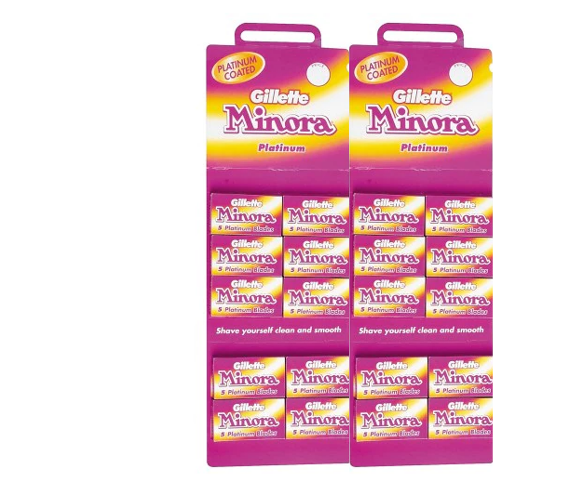 Gillette Minora Platinum Double Edge Blades - 20 Pack (20 x 5) | Shop ...