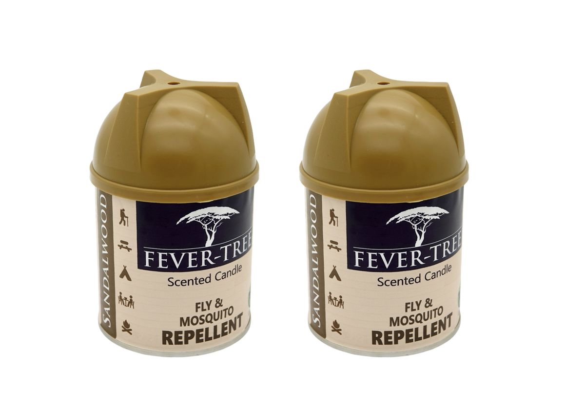2 x Fever Tree Sandalwood Scented Candles (Fly & Mosquito Repellent ...