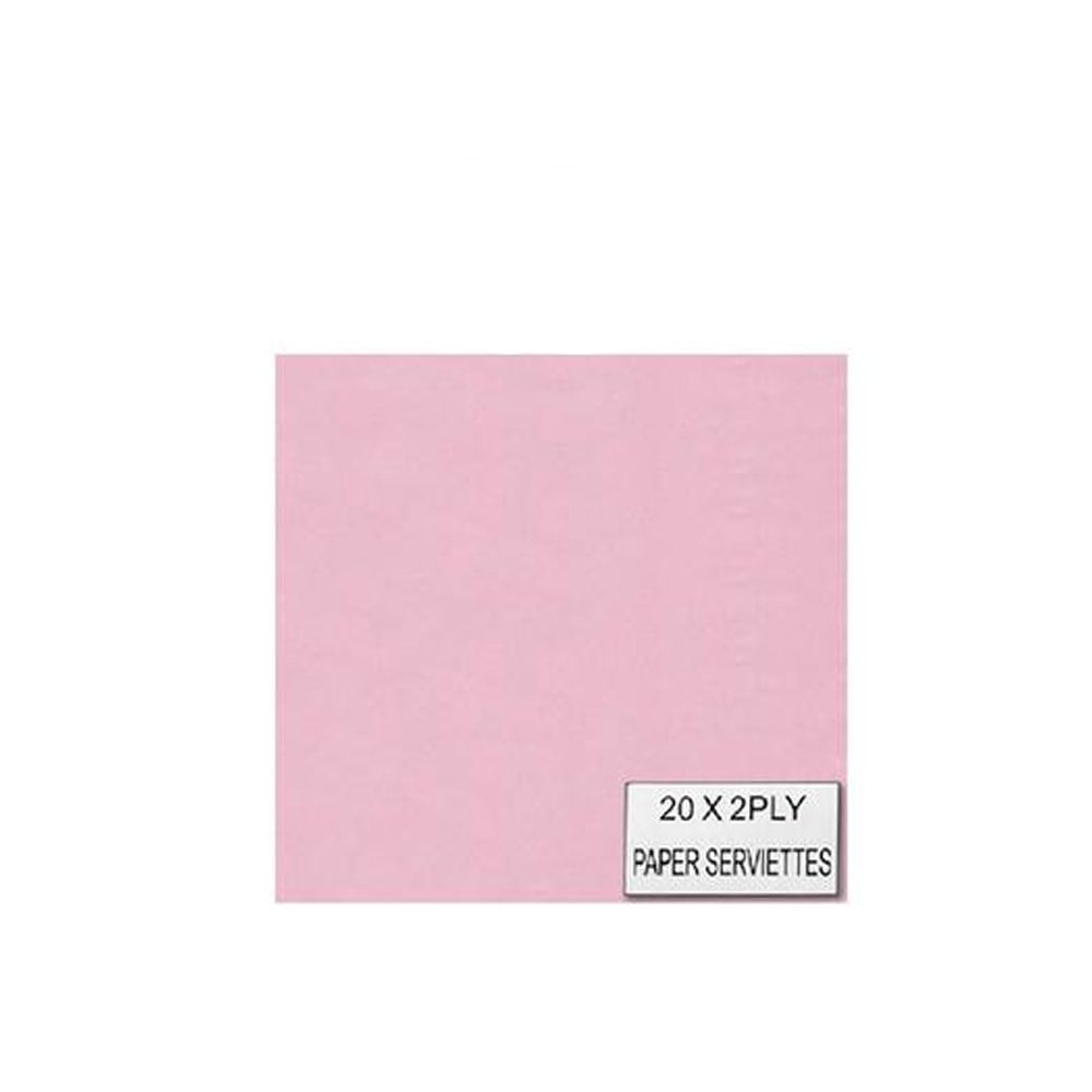 Serviettes - 2 Ply - 33cm - 20 Piece Plain Pink | Shop Today. Get it ...