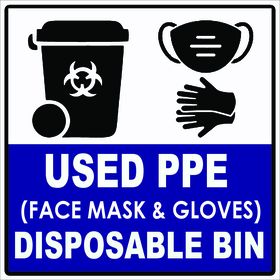 Used PPE Disposable Bin Sign 29x29cm-2 Pack | Shop Today. Get it ...
