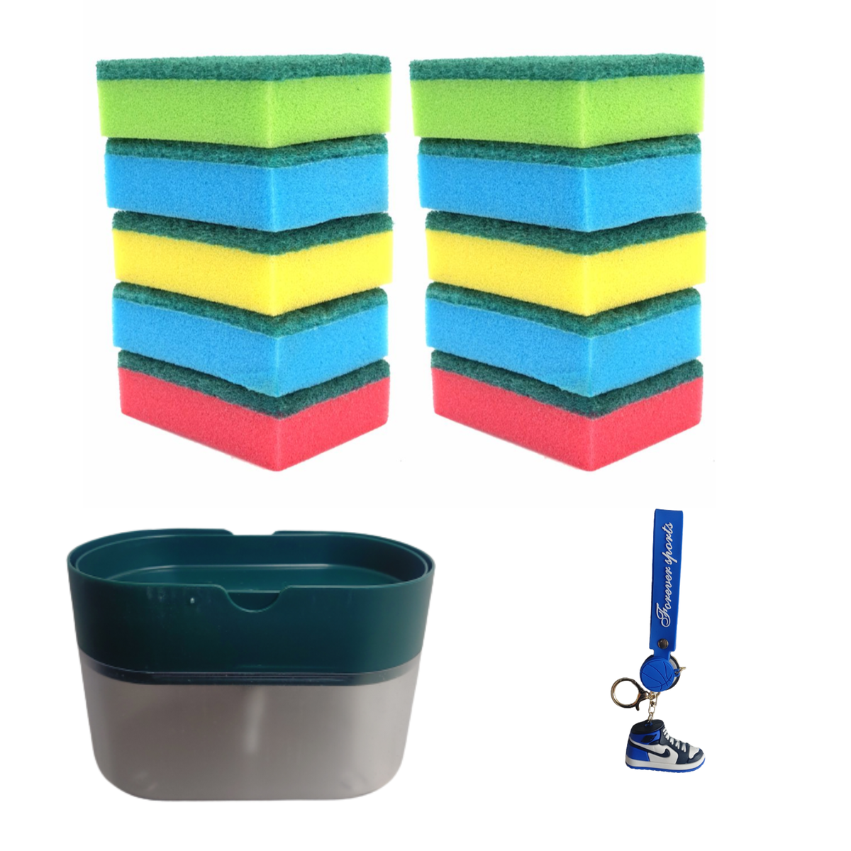 Scouring Sponges 11 Piece With Soap Pump & Key Ring | Shop Today. Get ...