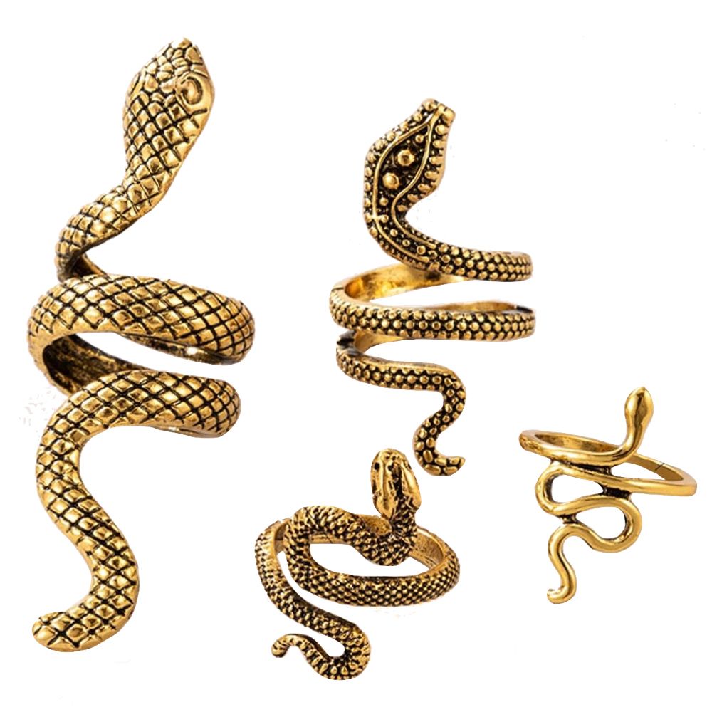 Fashion Four Piece Multi Style Gothic Punk Snake Rings | Shop Today ...
