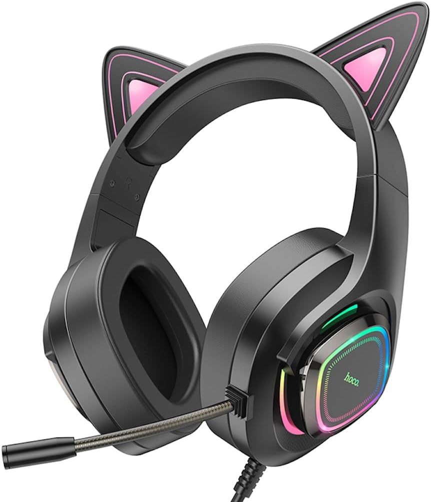 HOCO W107 Cute Cat RGB Gaming Headset For XBox, PS5, PS4, PC Gaming ...