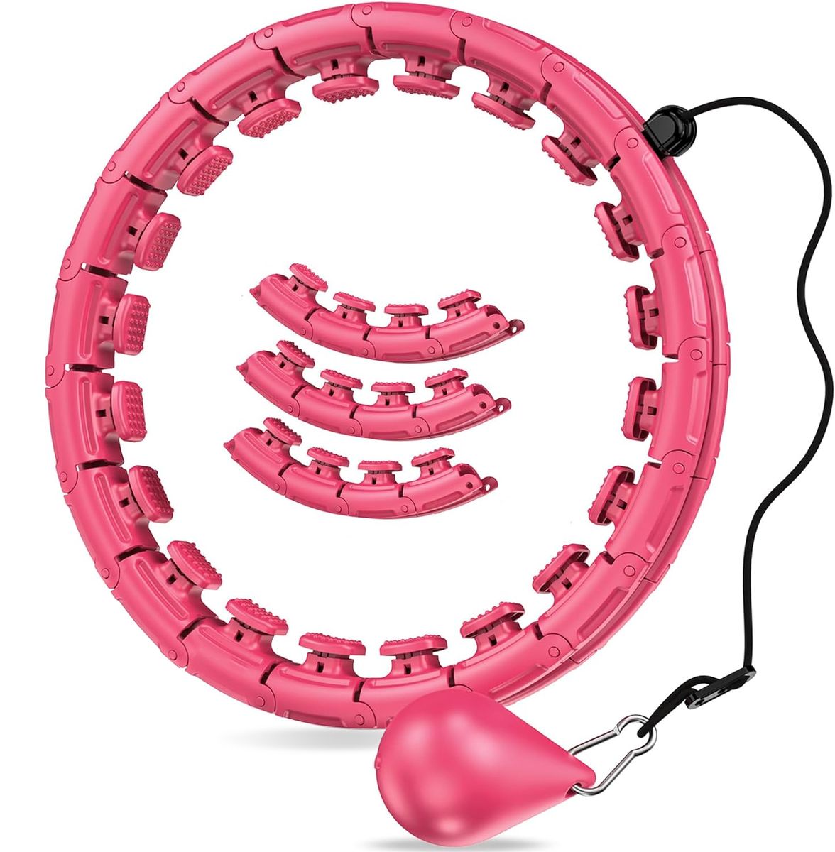 32 Knots Weighted Workout Hoop Waist Exercise Ring for Adults Weight ...