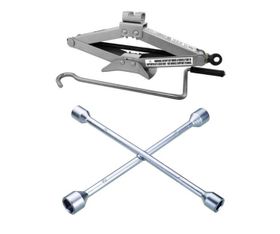 1000kg Scissor Jack- Grey And A 4-Way Wheel Spanner | Buy Online in ...