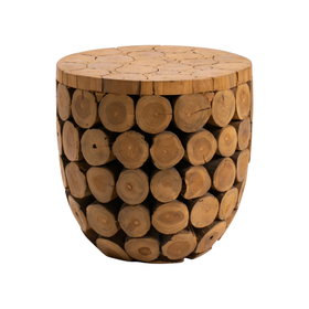 Circular Teak Wood Branch Vintage Side Table - 45cm | Shop Today. Get ...