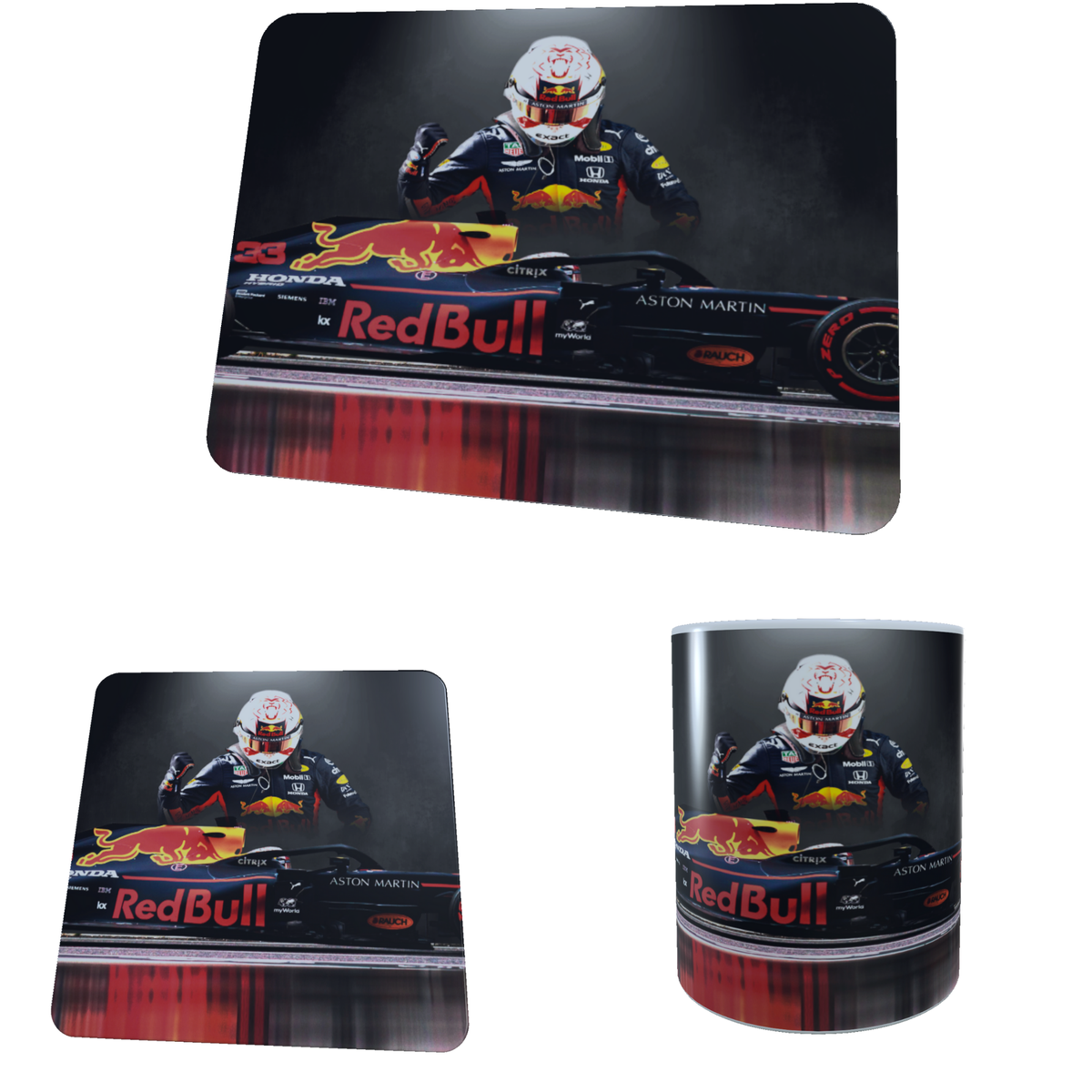 Formula 1 Max Verstappen Aesthetic V6 - Coffee Mug, Coaster, and Mouse ...
