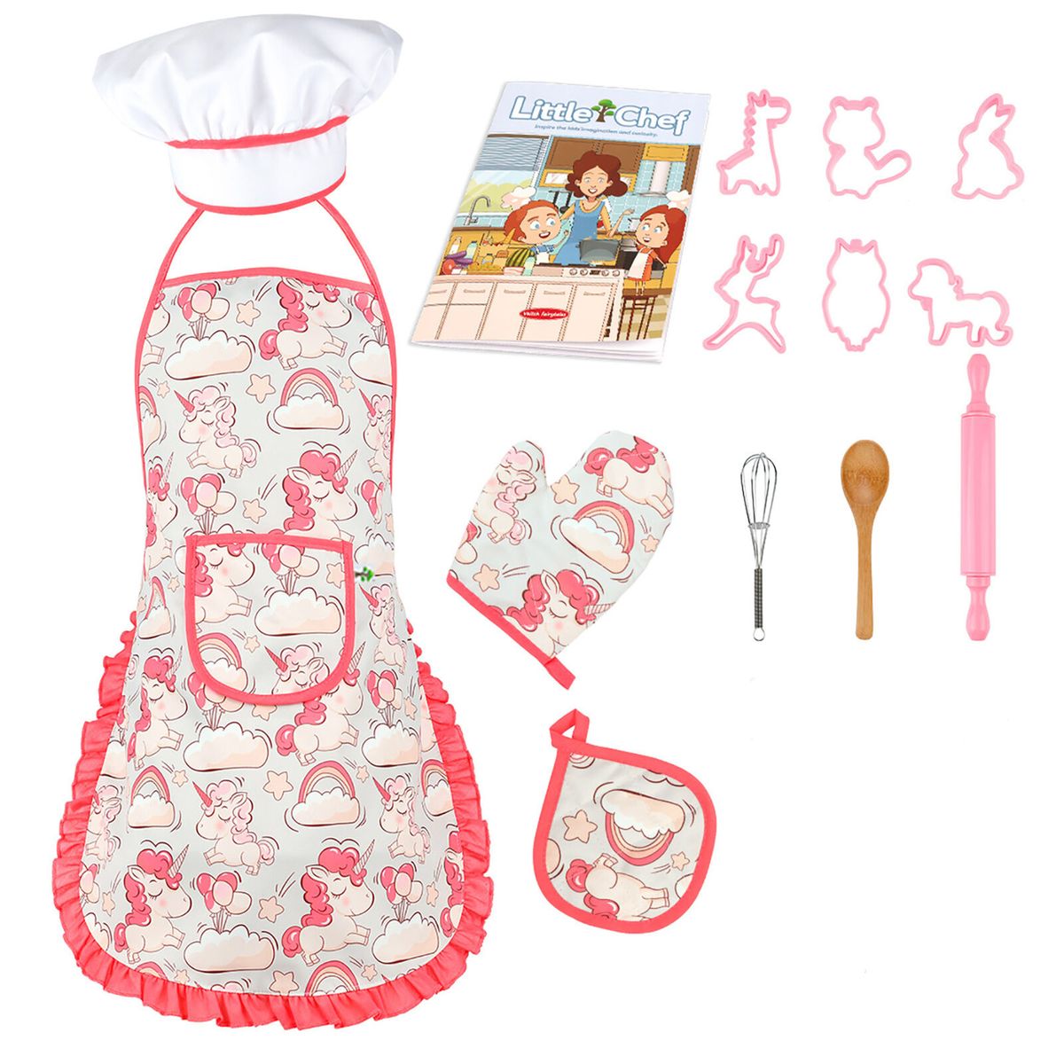 Cooking Baking Chef Dress Up Kitchen Pretend Play Toys Playset with ...