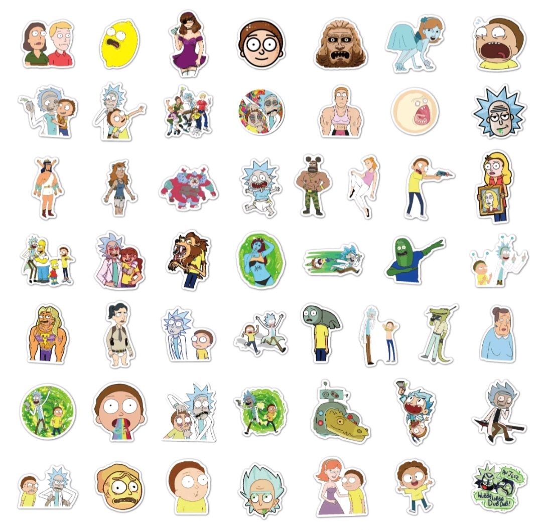 Rick and Morty Inspired 50 Piece Sticker Set | Shop Today. Get it ...