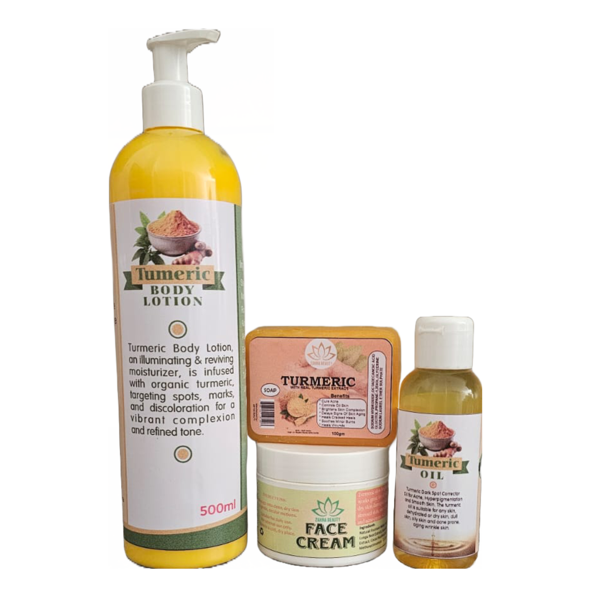 Brightening Turmeric Big Combo-4 Products |Face Cream | Lotion | Oil ...