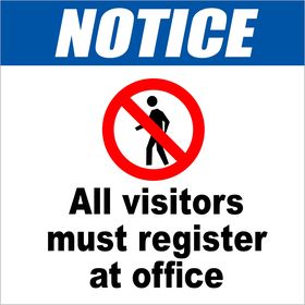 All Visitors Must Register at office 29x29cm Sign - 2 Pack | Shop Today. Get it Tomorrow ...
