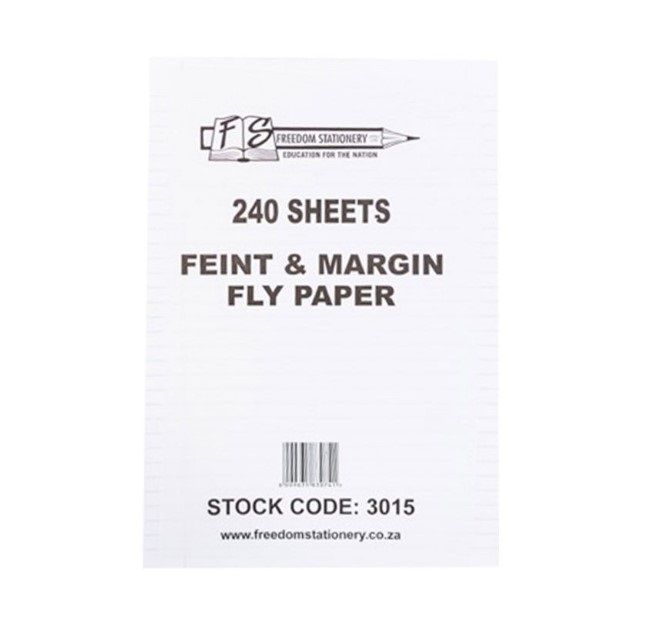 Freedom Stationery - Feint &Margin Fly Paper (240 Sheets) x 2 | Shop ...