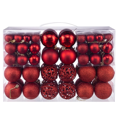 100 Pcs Christmas Ball Ornaments Set Red Daily Sale Shop