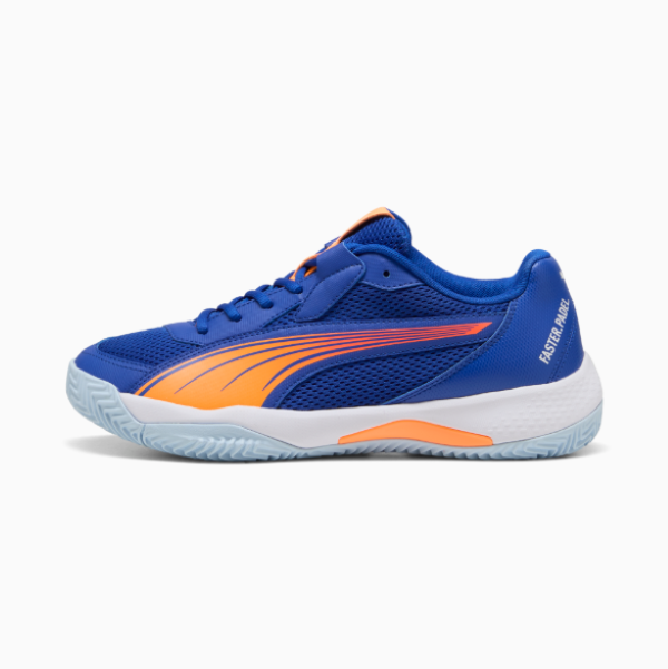 Puma Unisex Nova Court Racket Sport Shoes - Vivid Blue/Heat Fire/White ...